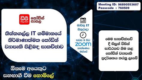 නරමණතමක කඩන වයපත පළබඳ සකචඡව DP Education Coding