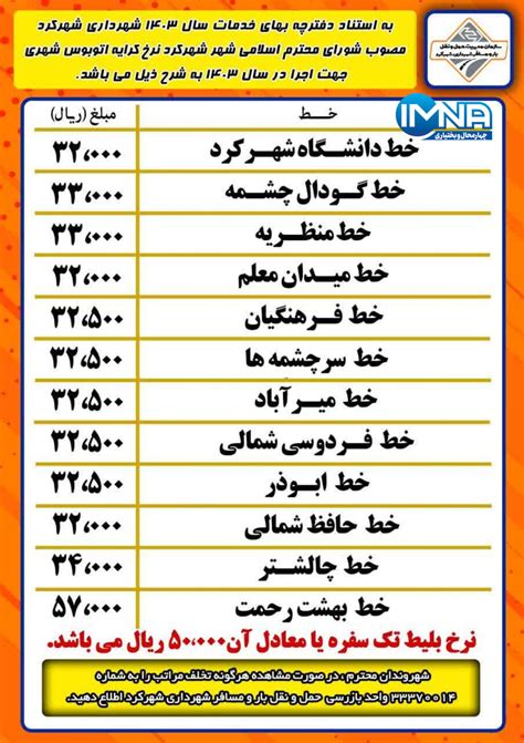 افزایش کرایه تاکسی و اتوبوس در شهرکرد جزئیات قیمت ایمنا