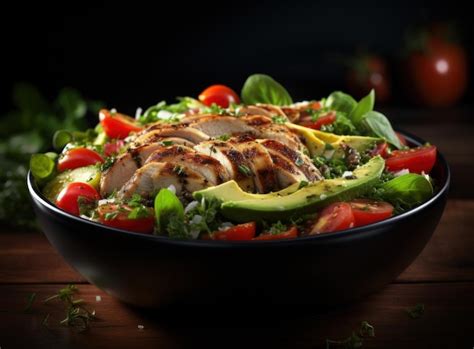 Premium Ai Image Chicken Salad With Avocado