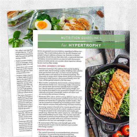 Nutrition Guidelines For Hypertrophy Adult And Pediatric Printable