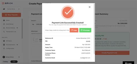 Payment Link Via Dashboard