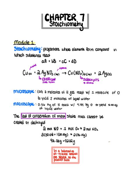 Chapter 7 Stoichiometry Chapter 7 Stoichiometry Module 1