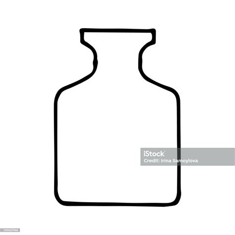化學燒瓶圖示手繪塗鴉風格向量極簡主義單色實驗室玻璃器皿向量圖形及更多健保和醫療圖片 健保和醫療 器材 容器 Istock