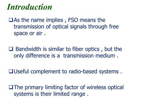 Free Space Optical Communication Ppt