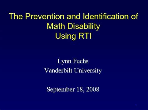 The Prevention And Identification Of Math Disability Using