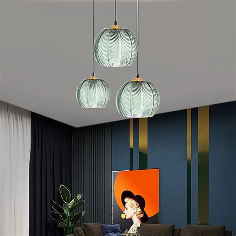 Led Pendant Lights Green Glass Pendant Lighting For Kitchen Island