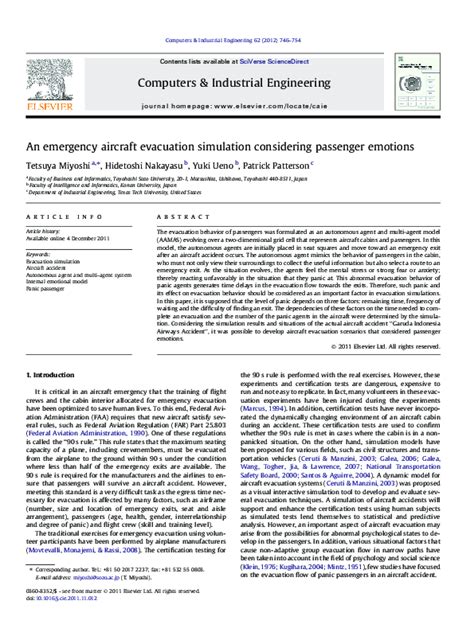 pdf an emergency aircraft evacuation simulation considering passenger
