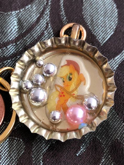 Applejack Bottle Cap Mlp Keychain Etsy Uk