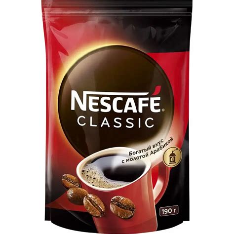 Растворимый кофе Нескафе Классик с молотой арабикой Nescafe Classic 190