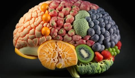 Premium Photo Human Brain Made Of Fruits And Vegetables