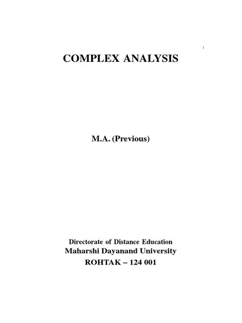 Complex Analysis Pdf Power Series Series Mathematics