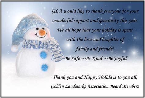 Happy Holidays Golden Landmarks Association