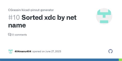 sorted xdc by net name · issue 10 · cgrassin kicad pinout generator