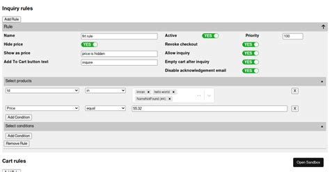 Rule Engine Codesandbox
