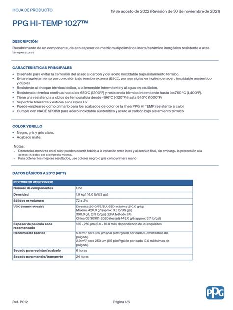 Hi Temp 1027 Pdf Acero Acero Inoxidable