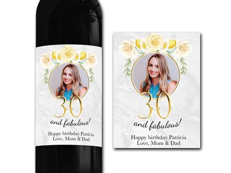 Personalised PHOTO Wine Bottle Label St Th Th Th Gift Ideal