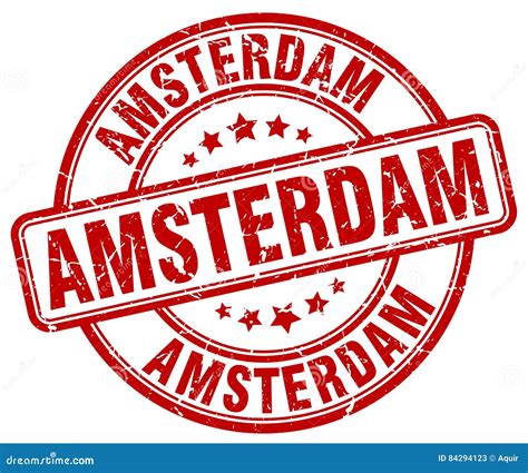 Amsterdam Red Grunge Round Stamp Stock Vector Illustration Of Vector