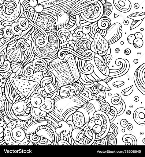 Cartoon Doodles Russian Food Frame Royalty Free Vector Image