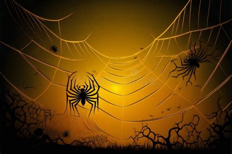 Halloween Spider Web Banner Creative Digital Illustration Painting