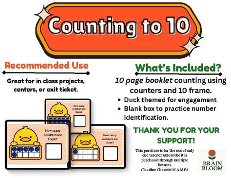 Counting To 10 Mini Book By Brain Bloom Curriculum Tpt