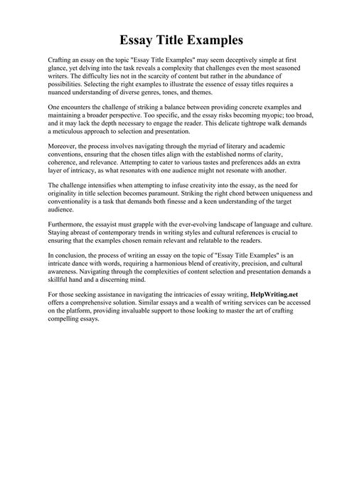 Essay Title Examples Pdf
