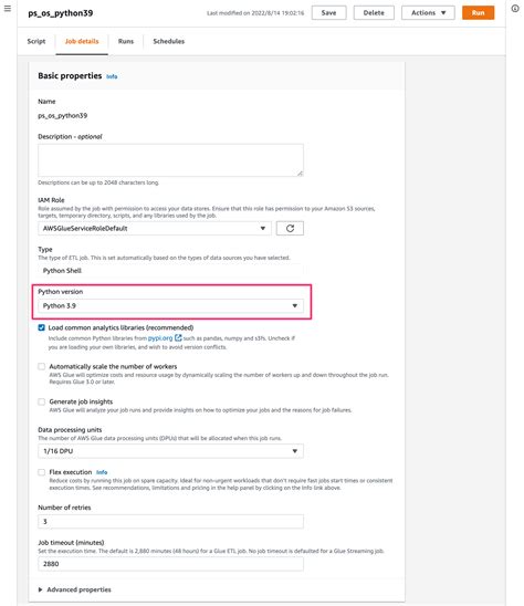 アップデート Aws Glue Python Shellがプリロードライブラリを備えた Python 39環境、追加ライブラリの