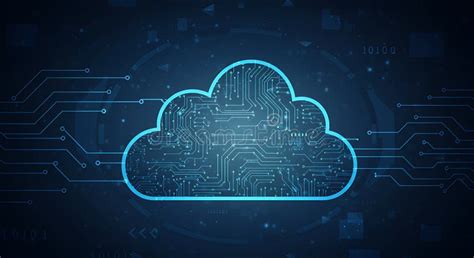 Cloud Shaped Graphic Depicting Digital Circuitry Symbolizing Cloud Computing T Stock