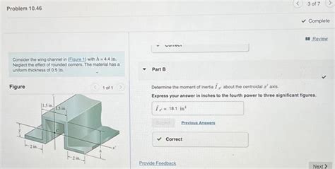 Solved Problem 10 46 3 Of 7 Complete Consider The Wing Chegg