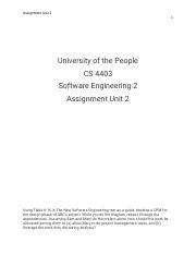 Assignment Unit2 Docx Assignment Unit 2 1 University Of The People CS