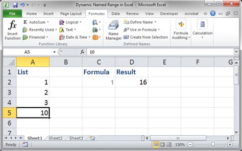 Dynamic Named Range In Excel