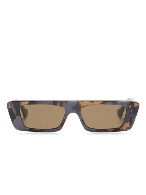 Gucci Eyewear Tortoiseshell Rectangle Frame Sunglasses Purple