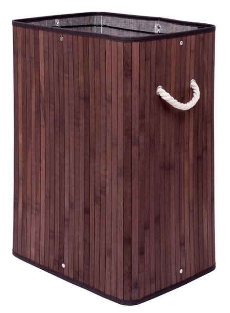 Kosz na pranie bambusowy z pokrywą SOREN 80L wenge gockowiak