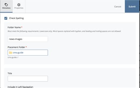 Adding And Editing Folders Building And Editing Basics Building And Editing Cms Guide