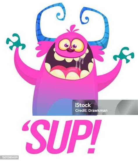 무슨 일이야 말하는 재미있는 만화 괴물 캐릭터 귀엽고 행복한 외계인의 그림 할로윈 벡터 디자인 격리 가공의 인물에 대한 스톡 벡터 아트 및 기타 이미지 Istock