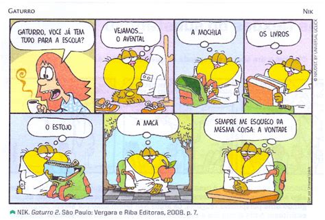 Português Literatura e Redação Análise tirinha Gaturro