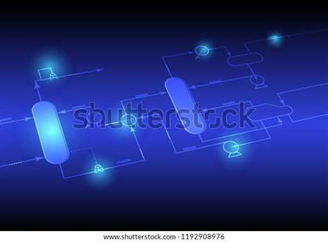 Distillation Process Flow Chart Diagram Technology เวกเตอร์สต็อก ปลอด
