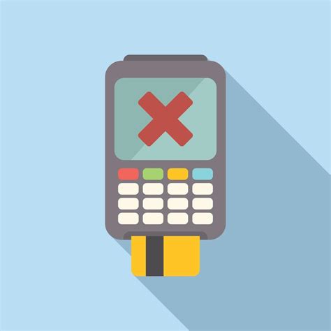 Cancelar Pos Terminal Icono Plano Vector Tarjeta Error 21411457 Vector