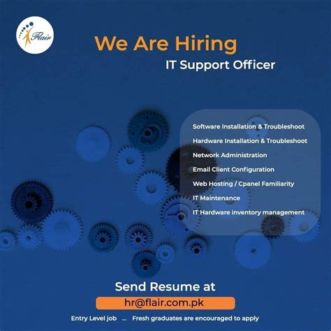 We Are Hiring It Support Officer Hr Pk 923167770011 Syed Naveed Shah