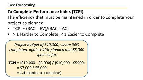 Project Cost Forecasting Techniques With Eac Etc Vac Tcpi Pptx