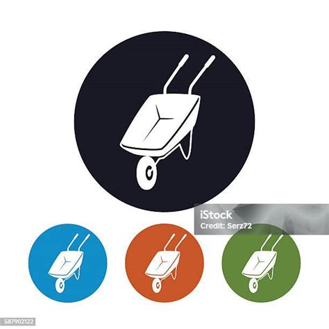 Four Types Of Round Icons Wheelbarrow向量圖形及更多一個物體圖片 一個物體 一組物體 側影