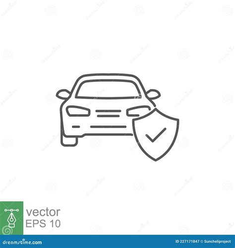 Icône De Ligne De Protection De Voiture Service Dassurance Automobile