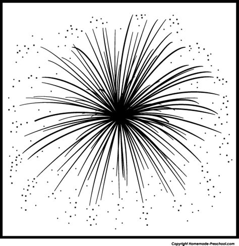 Black And White Fireworks Clipart