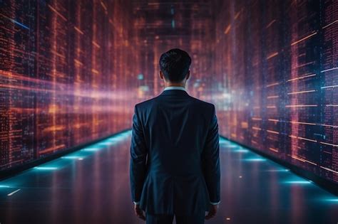 Premium Photo A Businessman Harnessing Ai Big Data Digital Neural