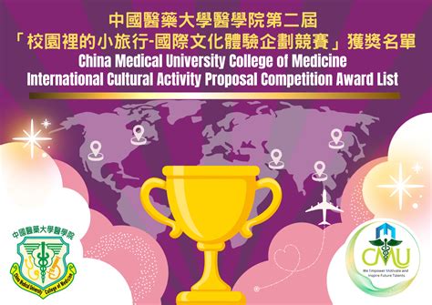 中國醫藥大學醫學院第二屆國際文化活動提案競賽獲獎名單 International Cultural Activity Proposal