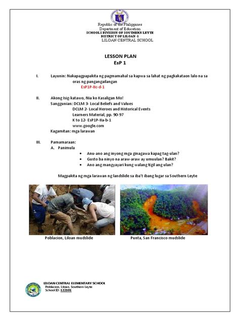 Contextualized Lesson Plan Esp Pdf