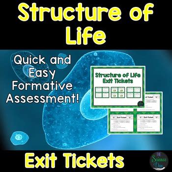 Structure Of Life Exit Tickets Exit Slips By The Science Duo TpT