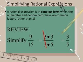 Q1 Week 2 Simplifying Rational Expressions Ppt