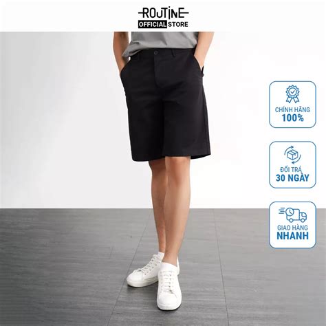 Quần Short Nam Kaki Trơn Form Straight Routine 10f21psh001c Shopee