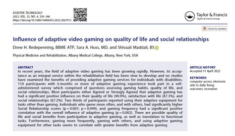 Resna Assistive Technology Journal On Linkedin Assistivetechnology Adaptivegaming Adaptive