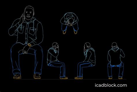 Man Talking On Phone While Sitting In AutoCAD ICADBLOCK